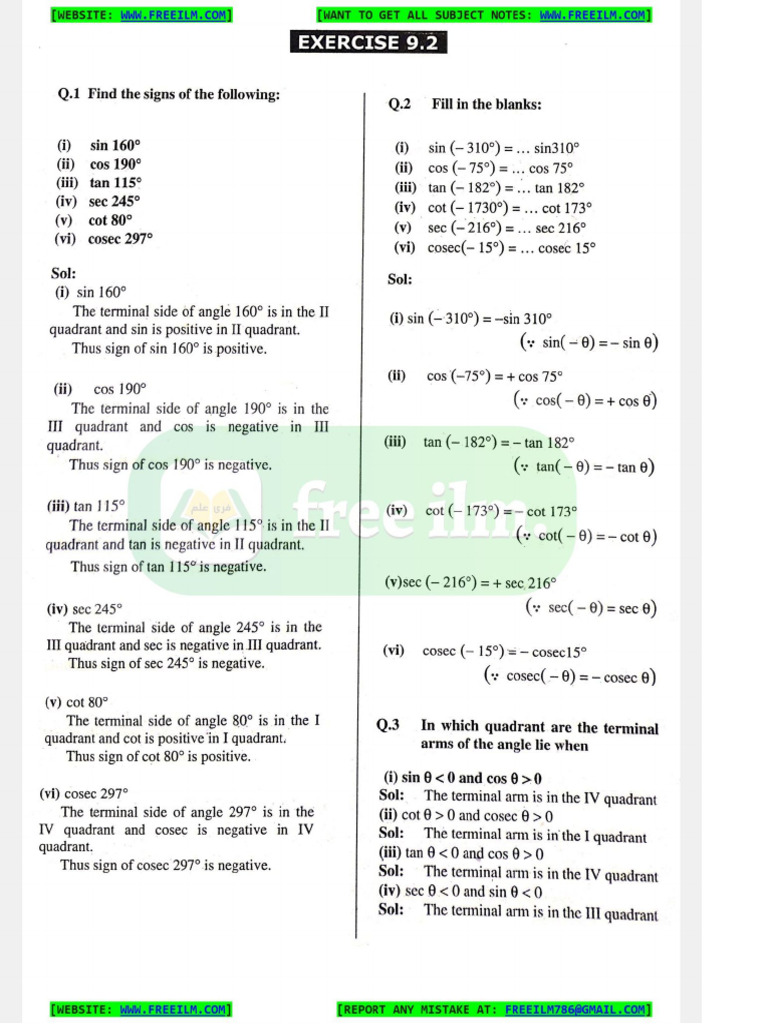 11th Maths Chap9 Ex 9.2 | PDF