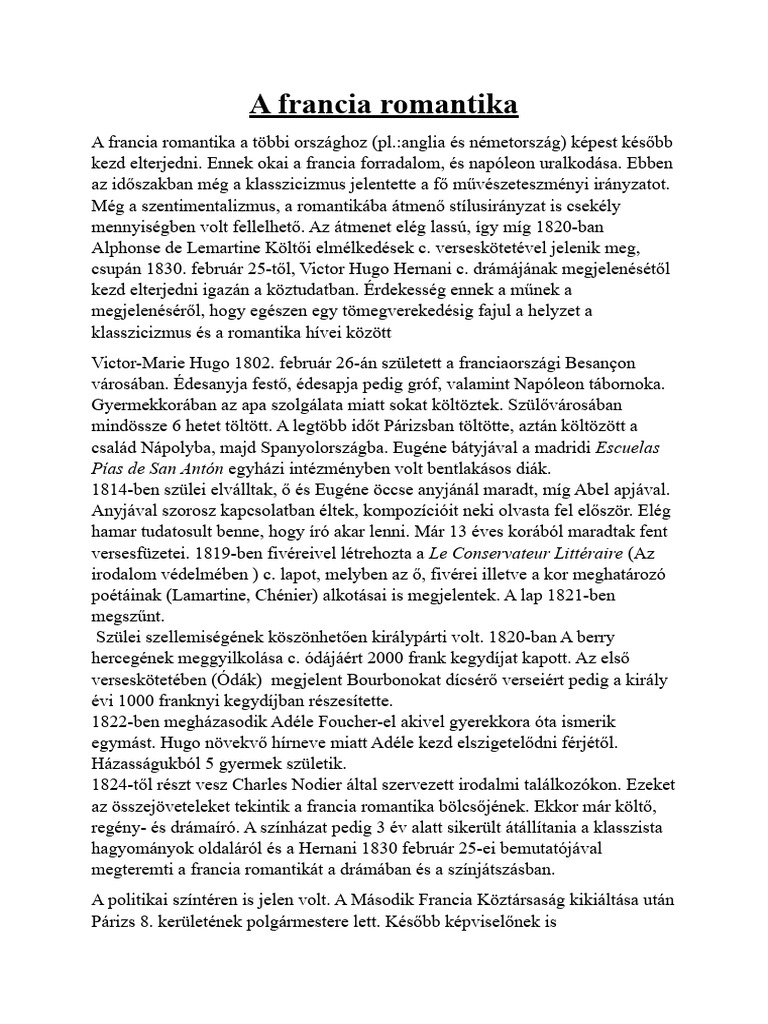 A Francia Romantika | PDF