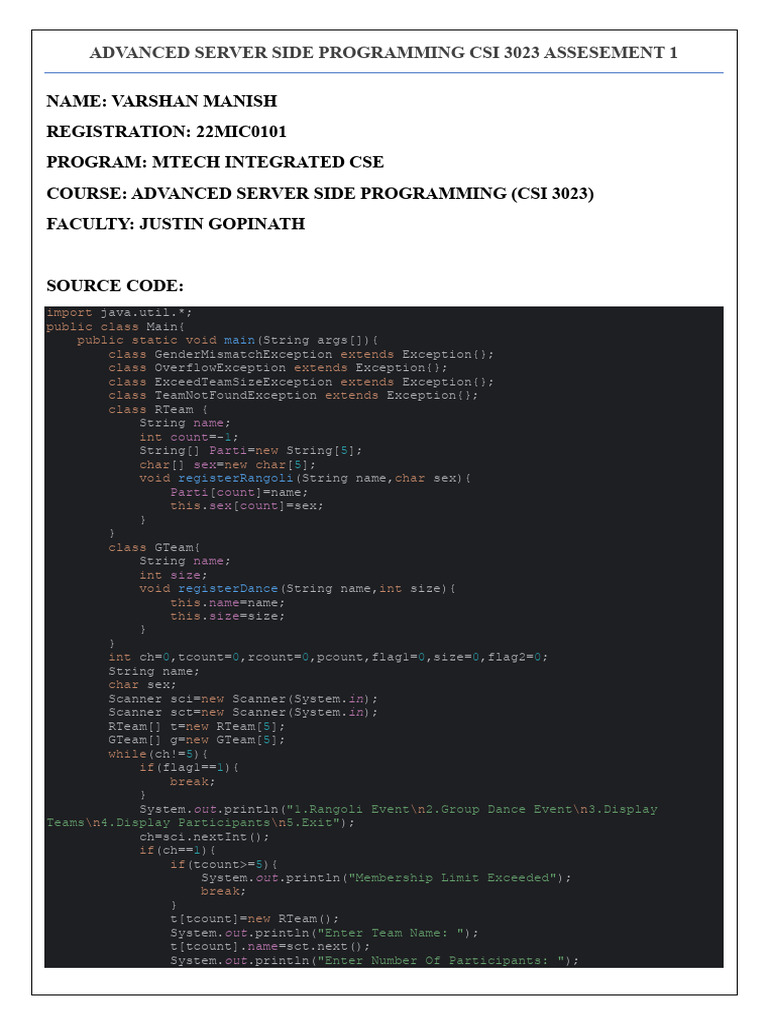 Advanced Server Side Programming Assesement 1 | PDF | Computer Science | Systems Architecture