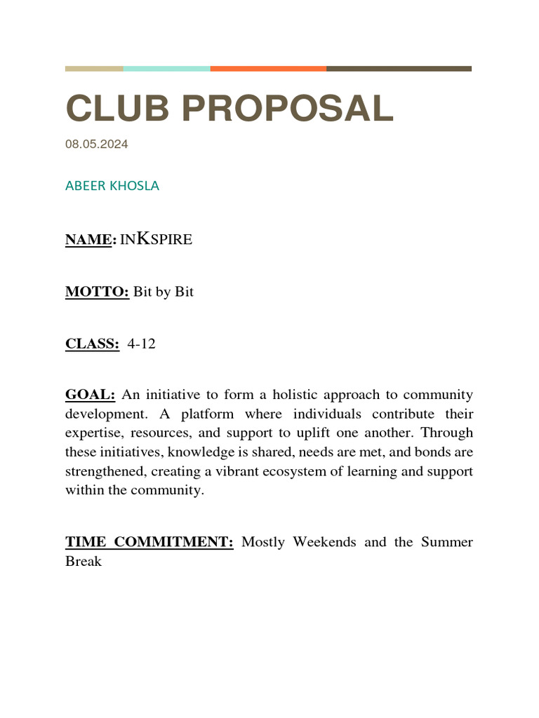 Club Proposal | PDF