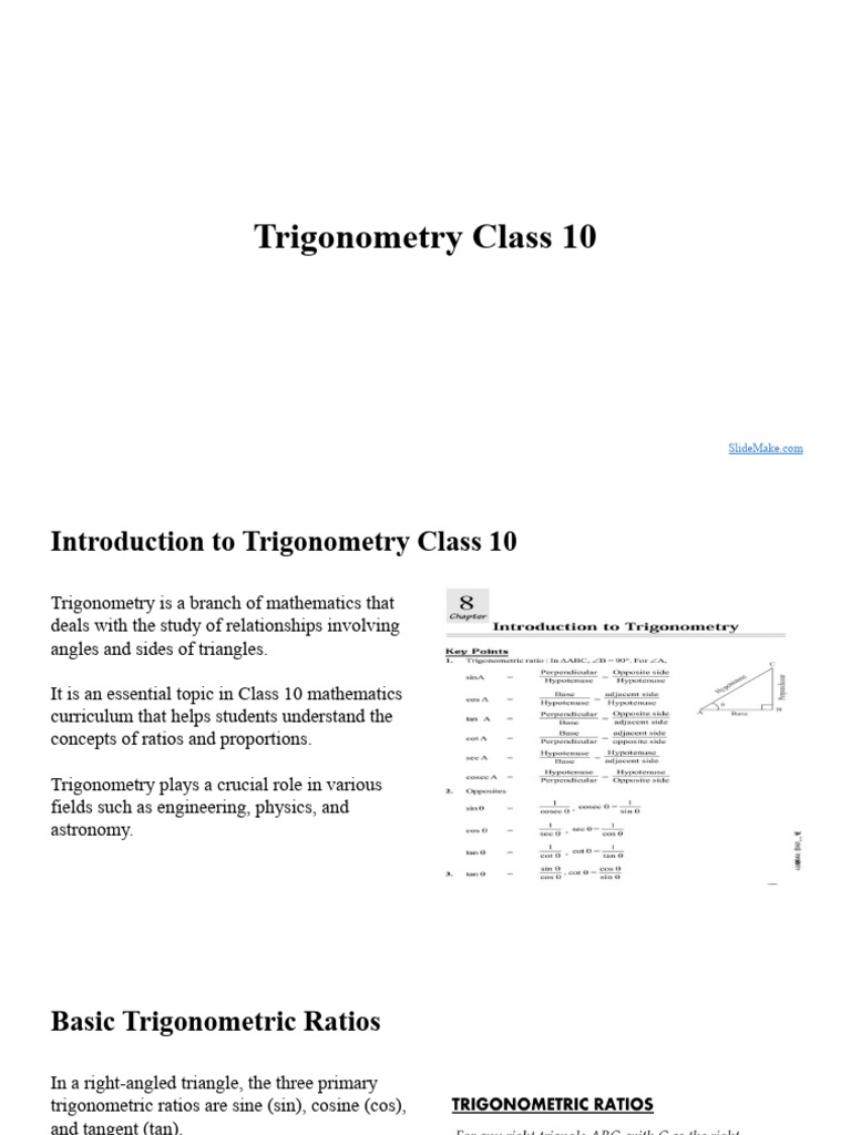 Introduction-to-Trigonometry Class 10 | PDF | Trigonometry | Trigonometric Functions
