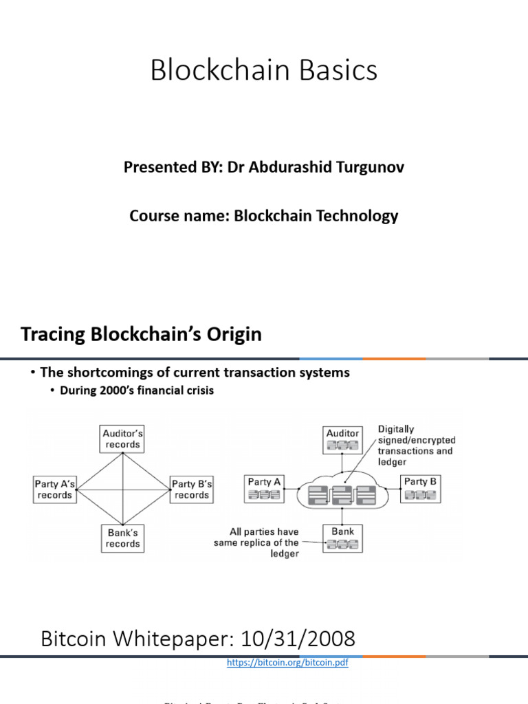 Blockchain Technology Course-Lecture 1 | PDF | Public Key Certificate | Cryptocurrency