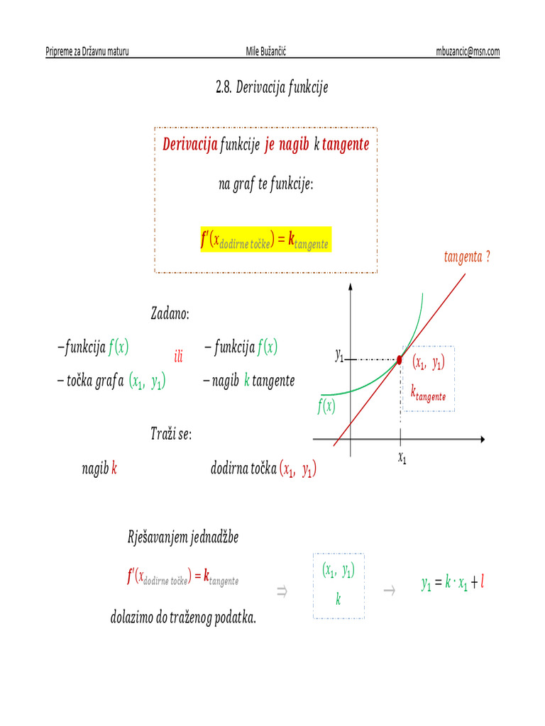 RM Derivacija Funkcije Trinom 2024 | PDF