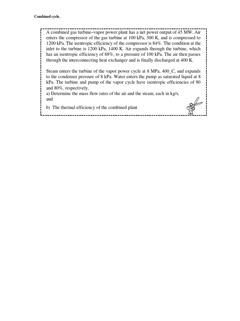 Ejercicio Ciclo Combinado | PDF