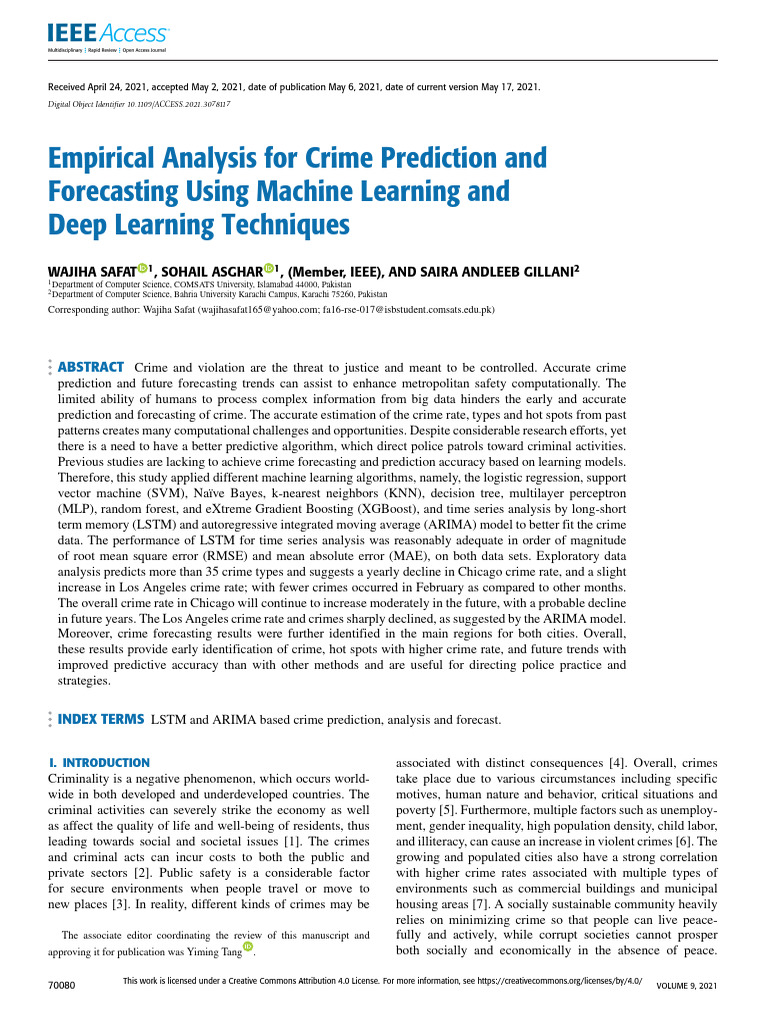 Empirical Analysis For Crime Prediction and Forecasting Using Machine | PDF | Time Series ...