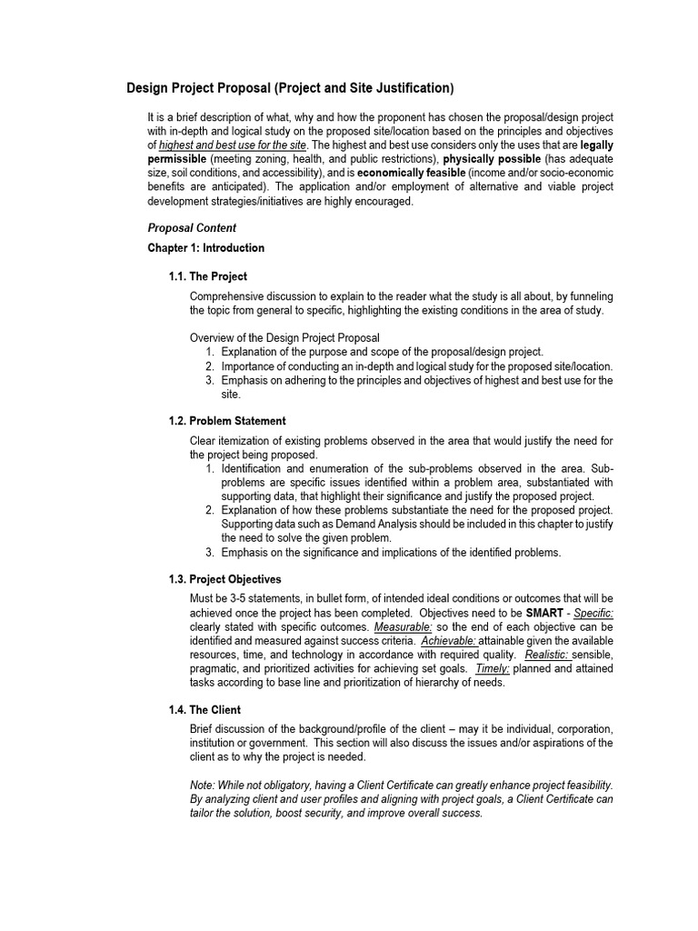 Design Project Proposal Guide | PDF | Case Study | Usability