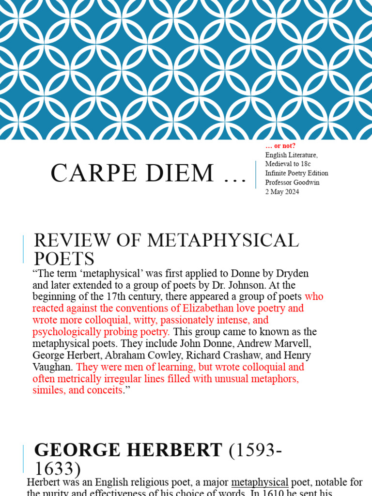 Carpe Diem | PDF | Poetry