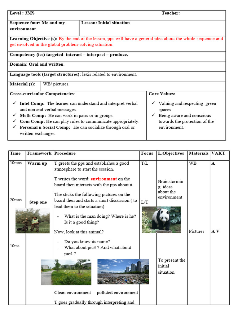 3MS Sequence 4 Lesson Plans | PDF | Pollution | Learning