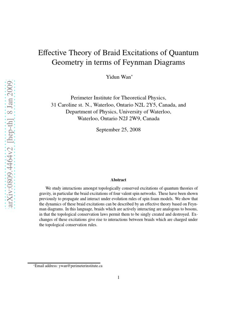 Yidun Wan - Effective Theory of Braid Excitations of Quantum Geometry ...
