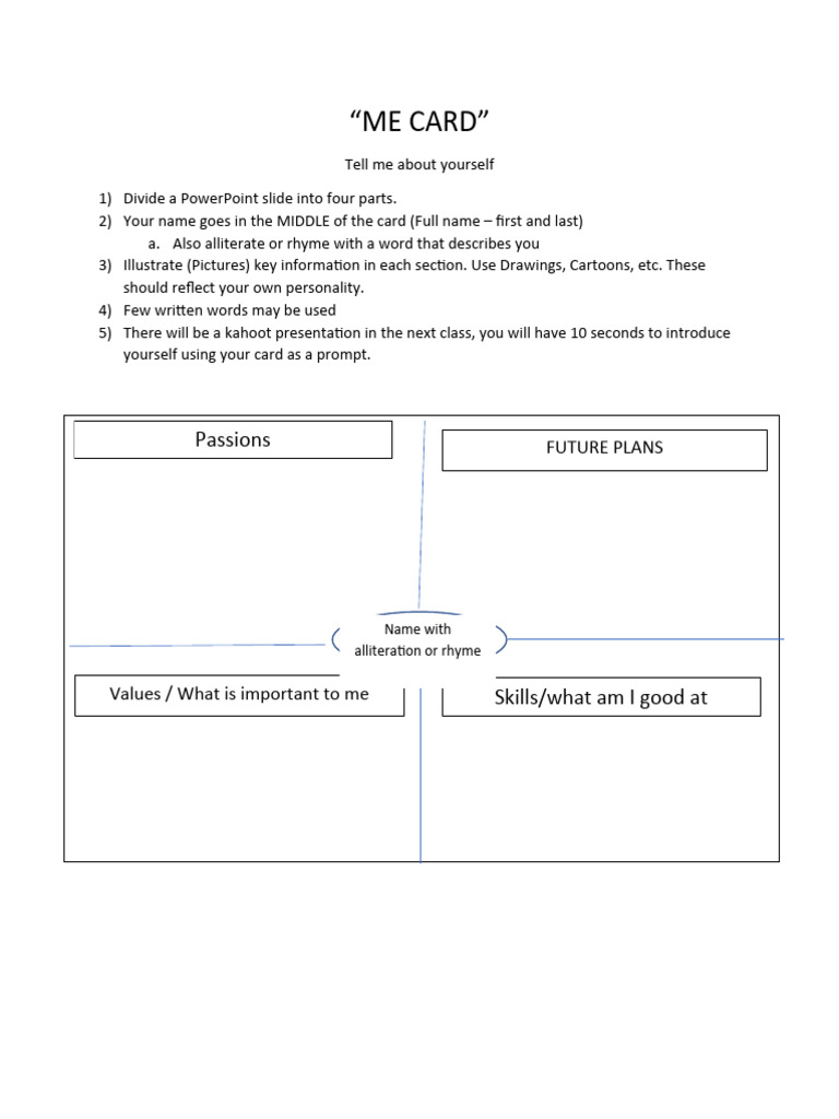Me Card and Criteria | PDF
