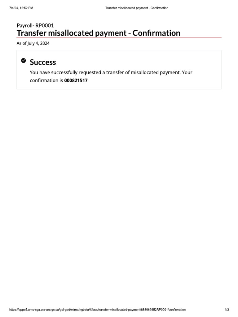 PD7A Payment Transfer Request Jan - May 2024 | PDF