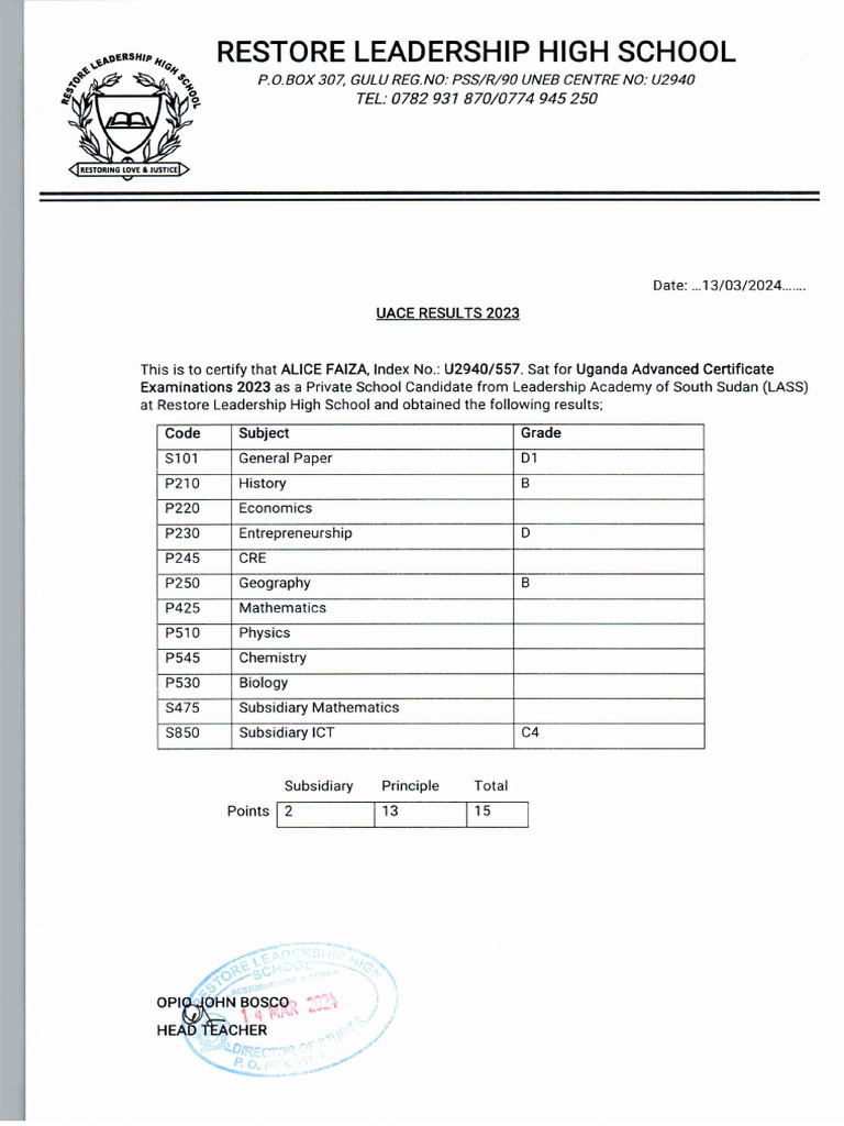 A Level Results | PDF