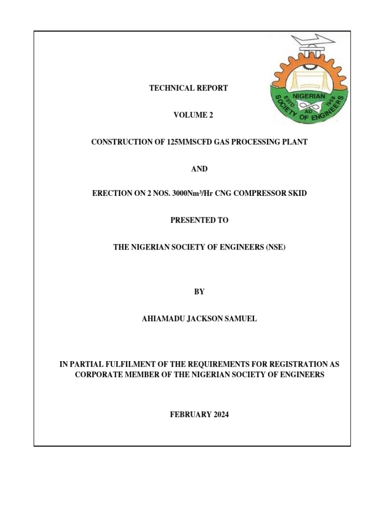 Nse Volume 2 Report | PDF | Natural Gas Processing | Natural Gas