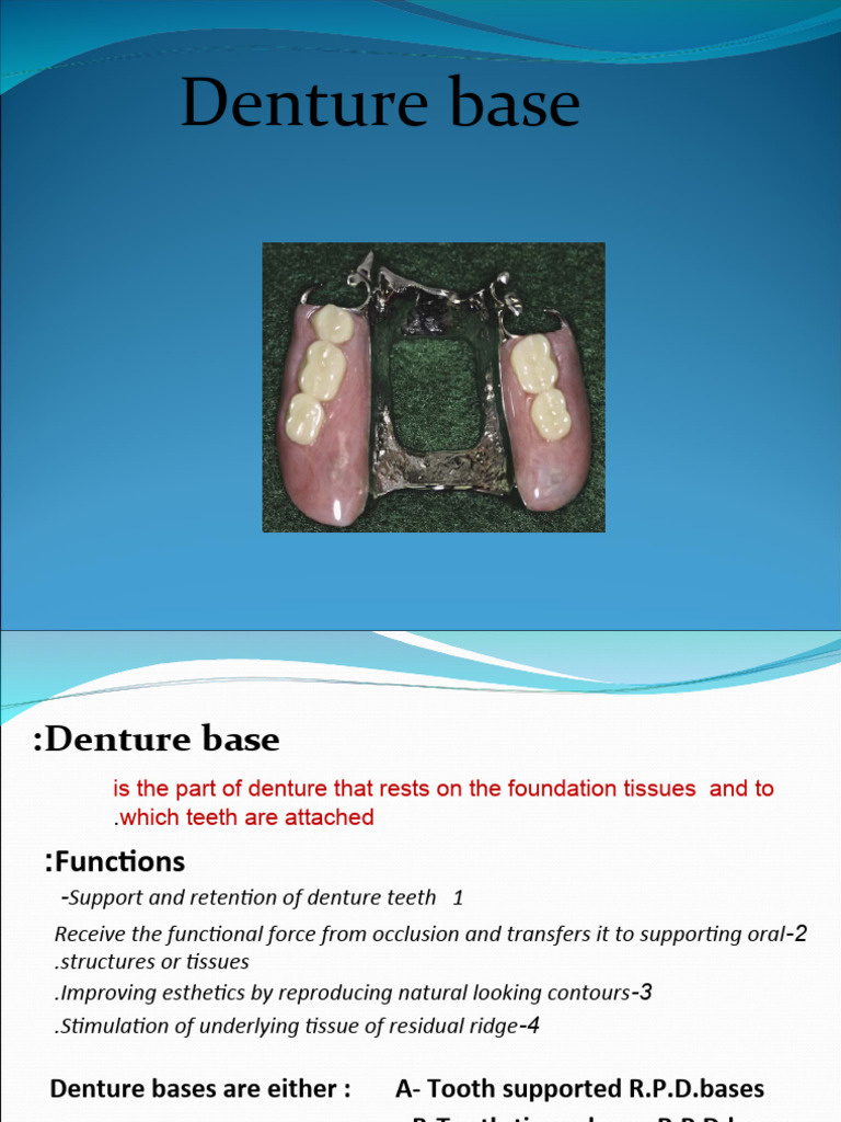 Understanding Denture Base Materials and Functions | PDF | Dentures ...