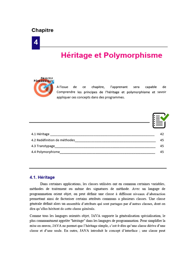 Chap 4 Héritage Et Polymorphisme | PDF | Classe (informatique) | Programmation informatique