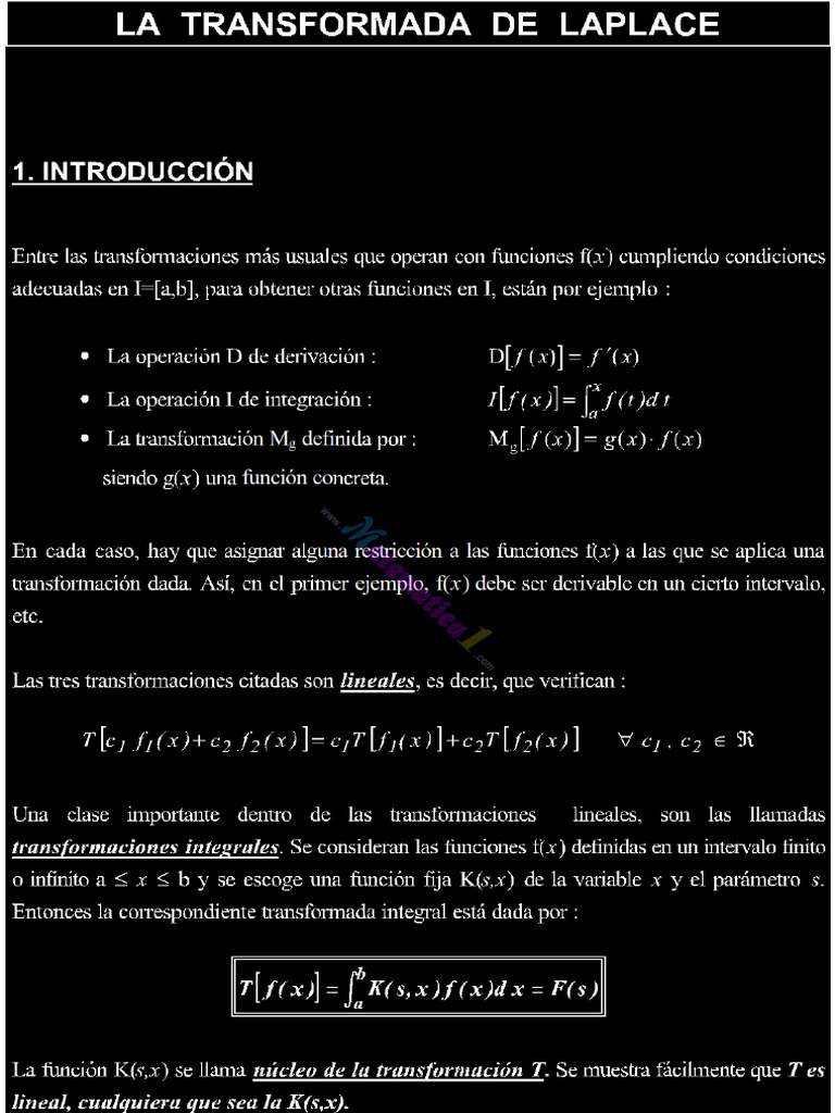 TRANSFORMADAS DE LAPLACE 1 (1) | PDF
