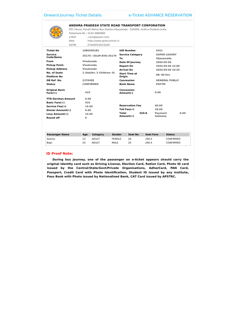 Reservation and Levy Fee Details | PDF | Ticket (Admission) | Fare