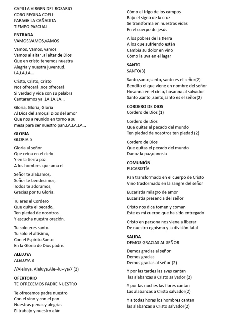 Capilla Virgen Del Rosario | PDF | eucaristía | Cristo (título)