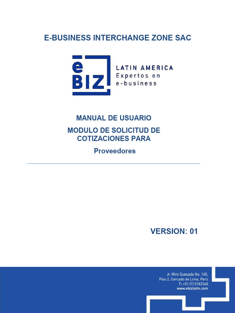 Guía Rápida de Gestión de Solicitudes de Cotización - eBIZ Latin | PDF | Usuario (informática ...
