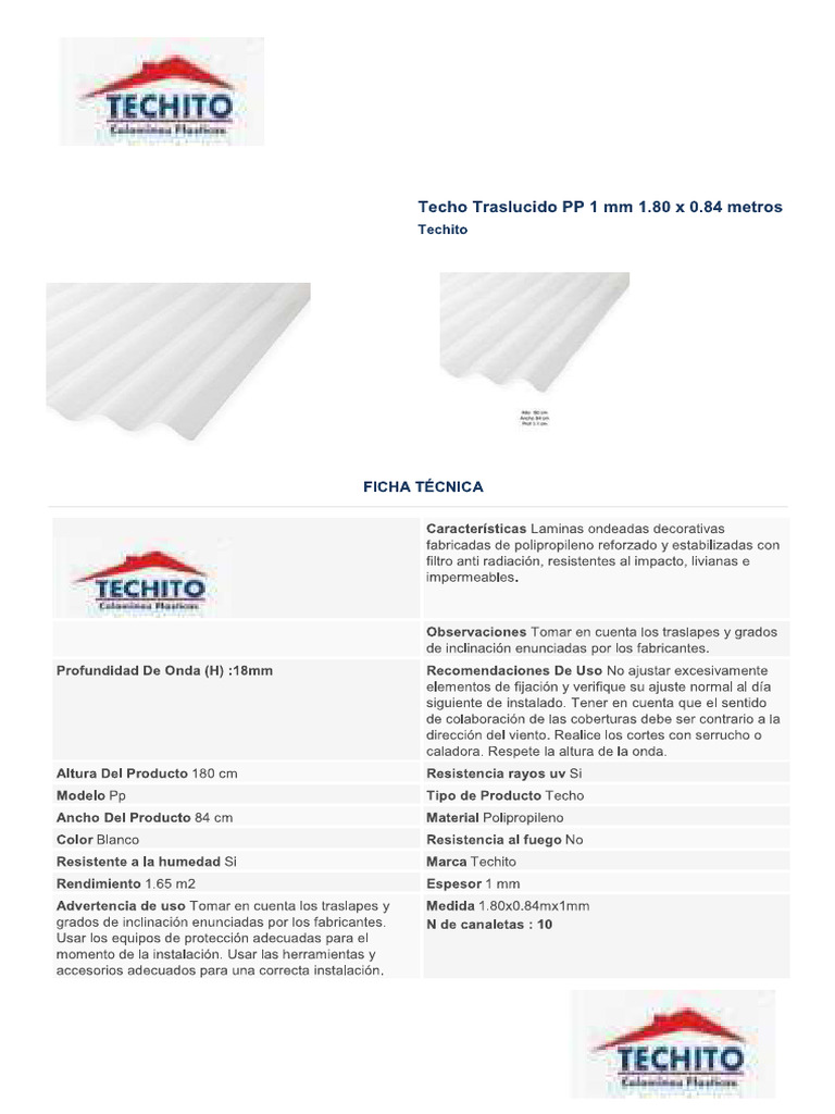 4 FICHA TECNICA CALAMINA TRASLUCIDA | PDF