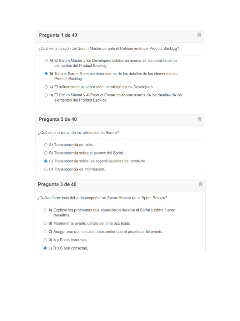 Banco de Preguntas Examen Scrum Master 2020 PDF | PDF | Scrum (desarrollo de software ...