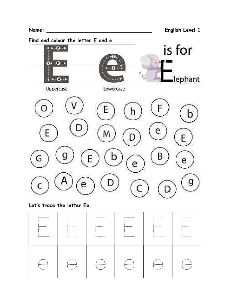 Level 1, (English) (Week 4, Day 1) - Day 1 Worksheets | PDF