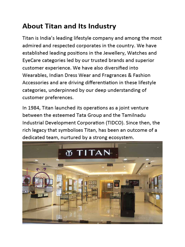 About Titan and Its Industry | PDF | Equity (Finance) | Business