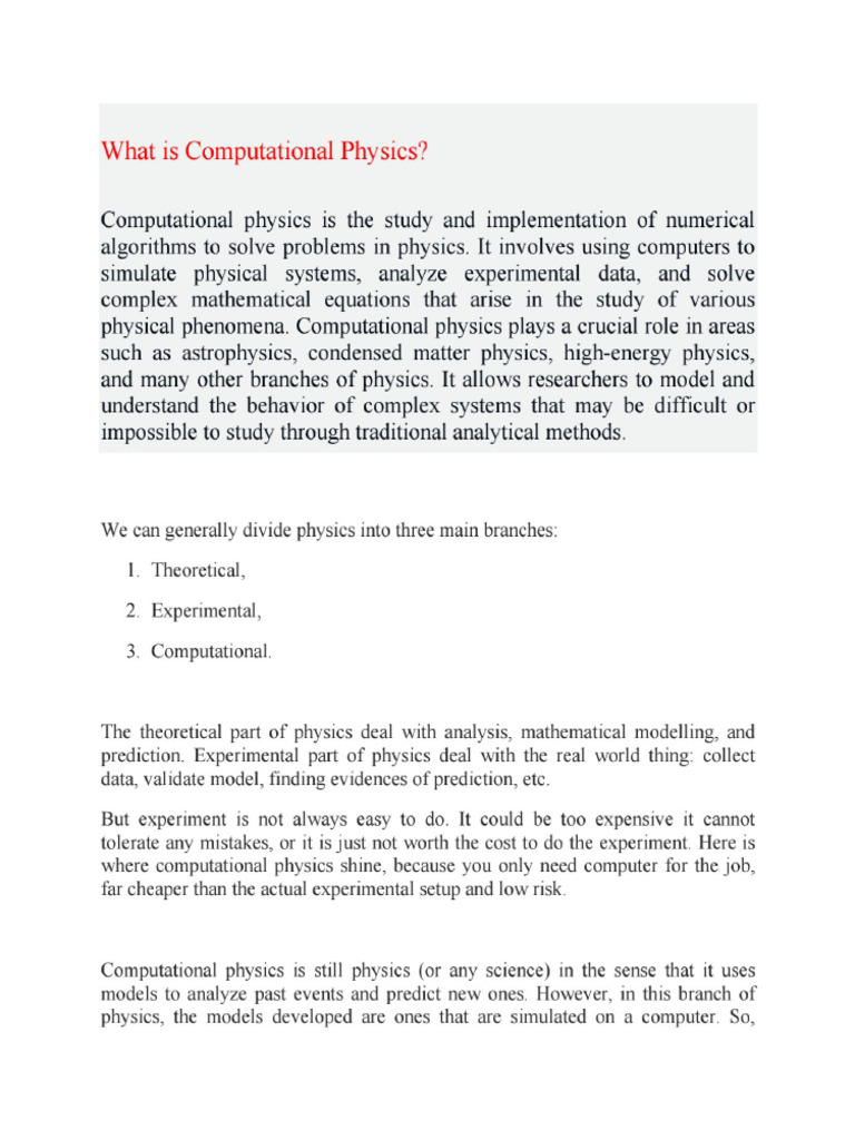 Computational Physics Pdf