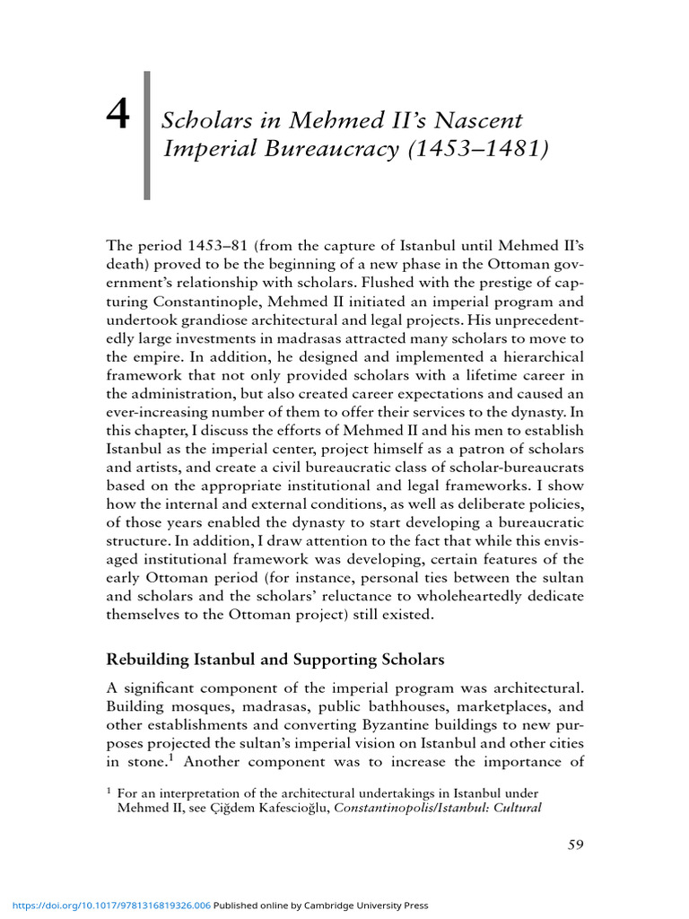 Mehmed II's Scholar Bureaucracy (1453-1481) | PDF | Ottoman Empire ...
