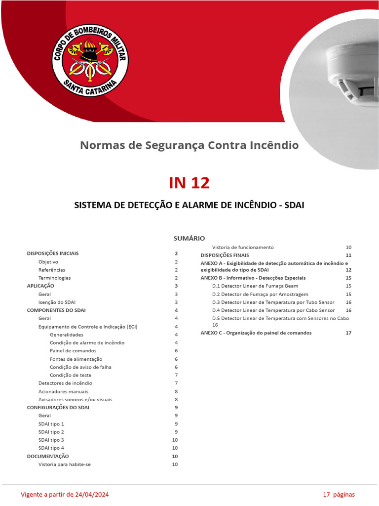 In 12 - Sistema de Detecção e Alarme de Incêndio - Sdai | PDF