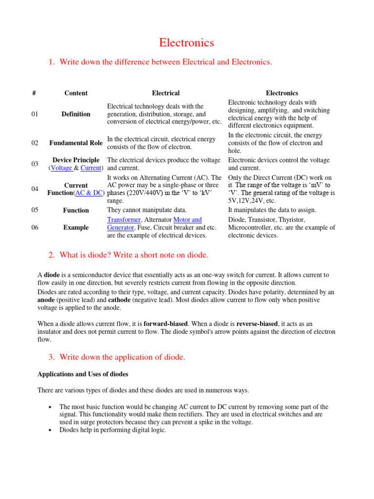Electronics and Electric Circuit Note 221112 | PDF | Field Effect ...