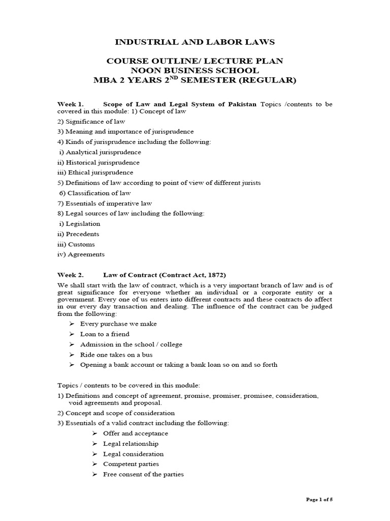 Course Guide Book Industrial and Labor Laws | PDF | Jurisprudence ...