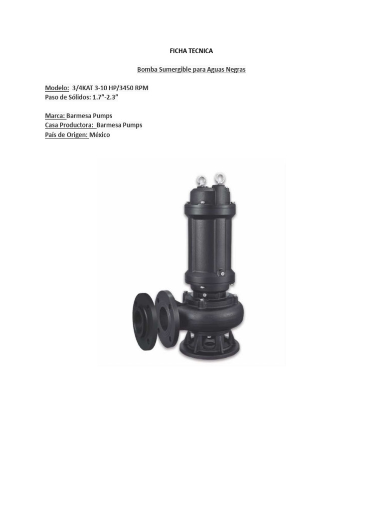 Ficha Tecnica Bomba | PDF