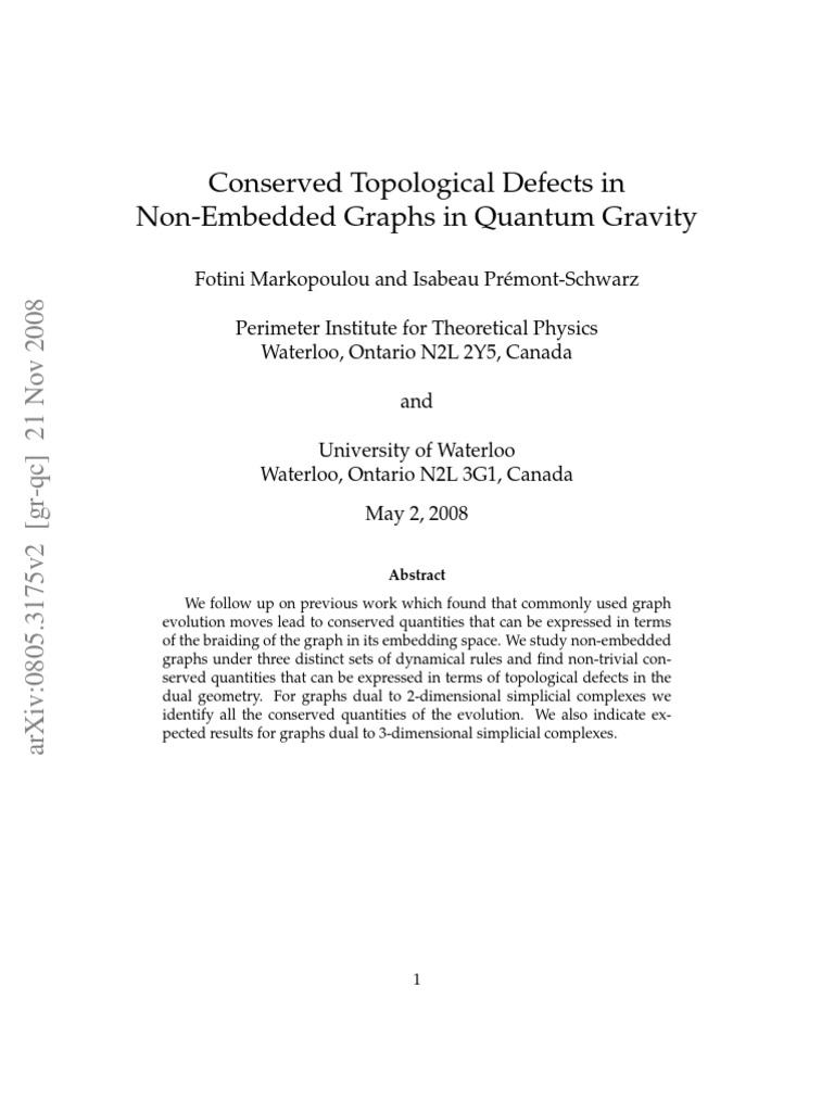 Fotini Markopoulou and Isabeau Premont-Schwarz - Conserved Topological ...