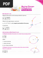 Moving Charges and Magnetism Formula Sheet | PDF | Magnetic Field | Force
