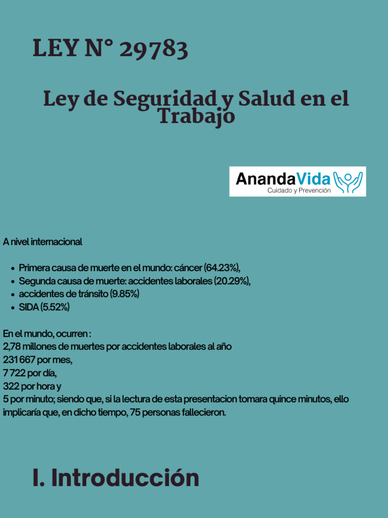 Ley Peruana #29783 | PDF | Seguridad y salud ocupacional | Valores