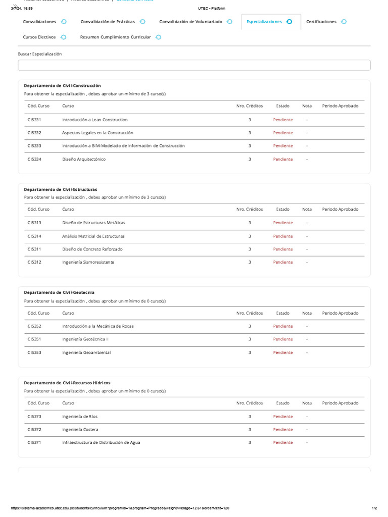 UTEC - Platform Especialidades | PDF | Ingeniería