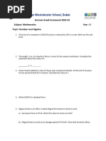 Year 9 Trigonometry Revision Worksheet | PDF