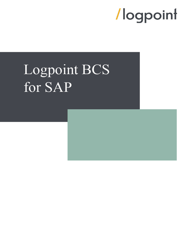 LogPoint BCS For SAP Extended - Installation and Administrationv.3.3 | PDF | World Wide Web ...