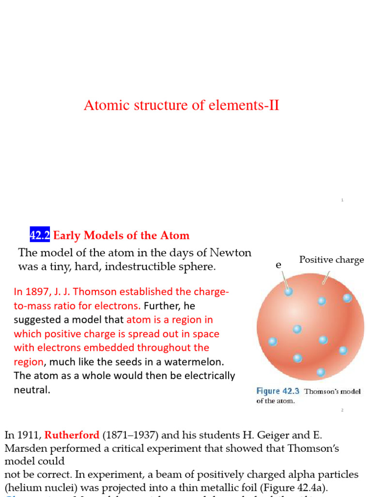 Atomic Structure of elements-II | PDF | Atoms | Electron