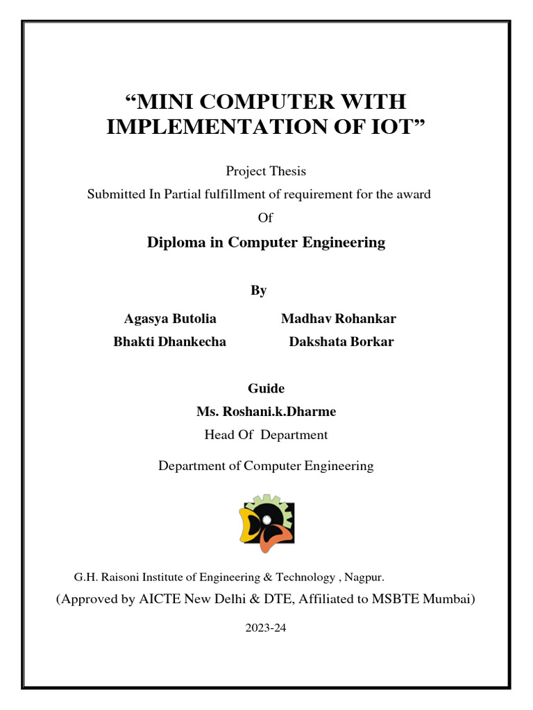 Mini Comp Thesis Final Copy1 | PDF | Operating System | Computer Hardware