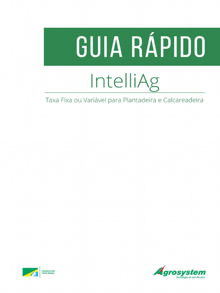 Guia Rapido Intelliag TX Fixa Variavel Plantadeira Calcareadeira | PDF