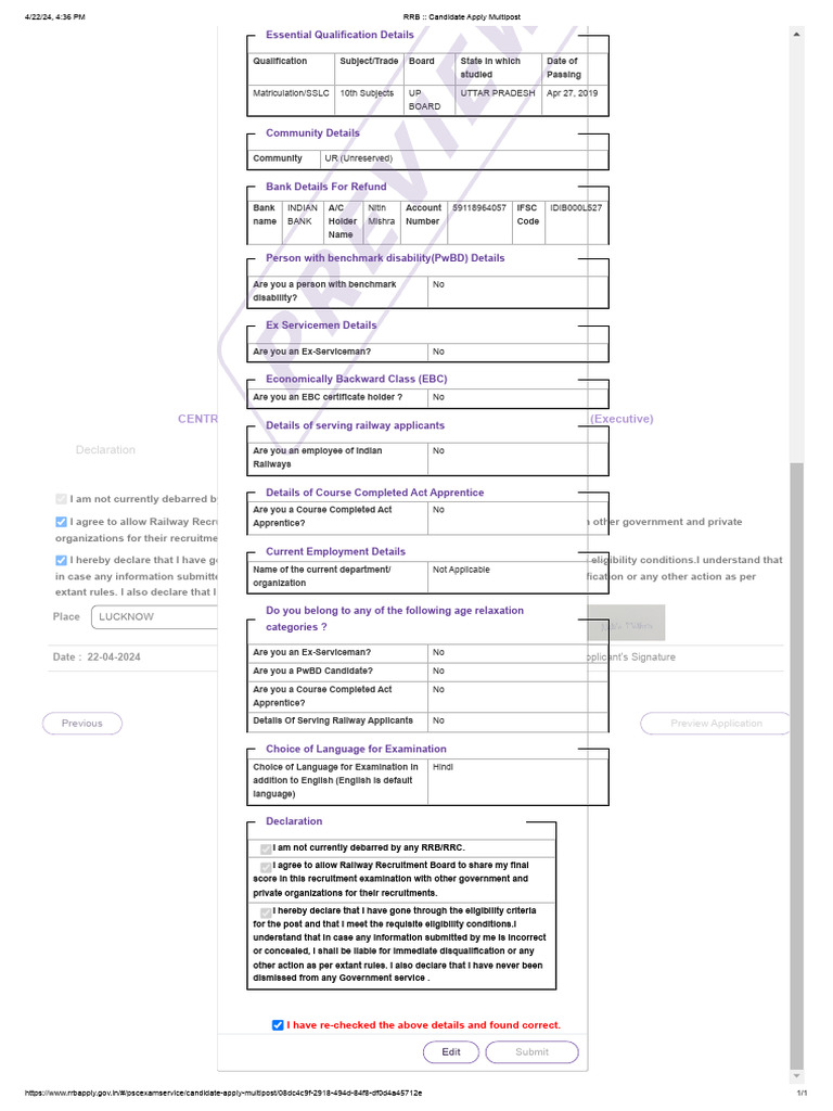 RRB Constable Application Guide | PDF