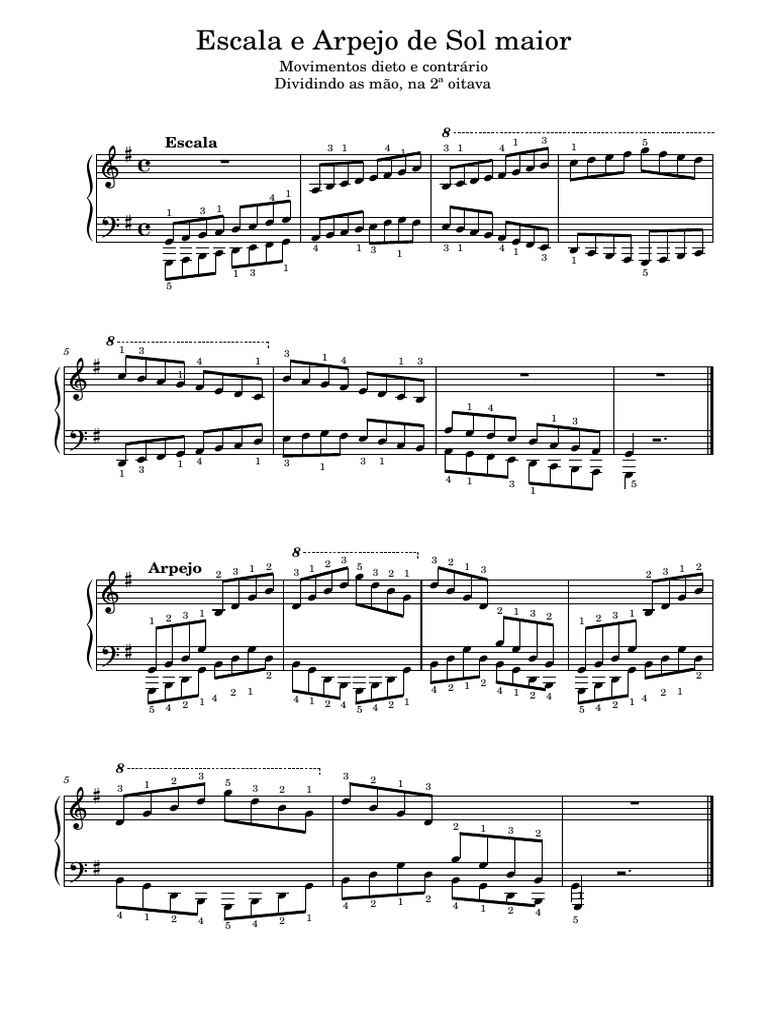 Escala e Arpejo de Sol Maior | PDF