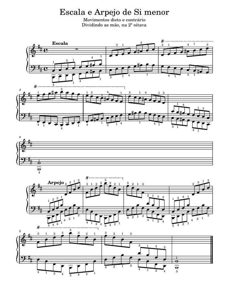 Escala e Arpejo de Si Menor | PDF