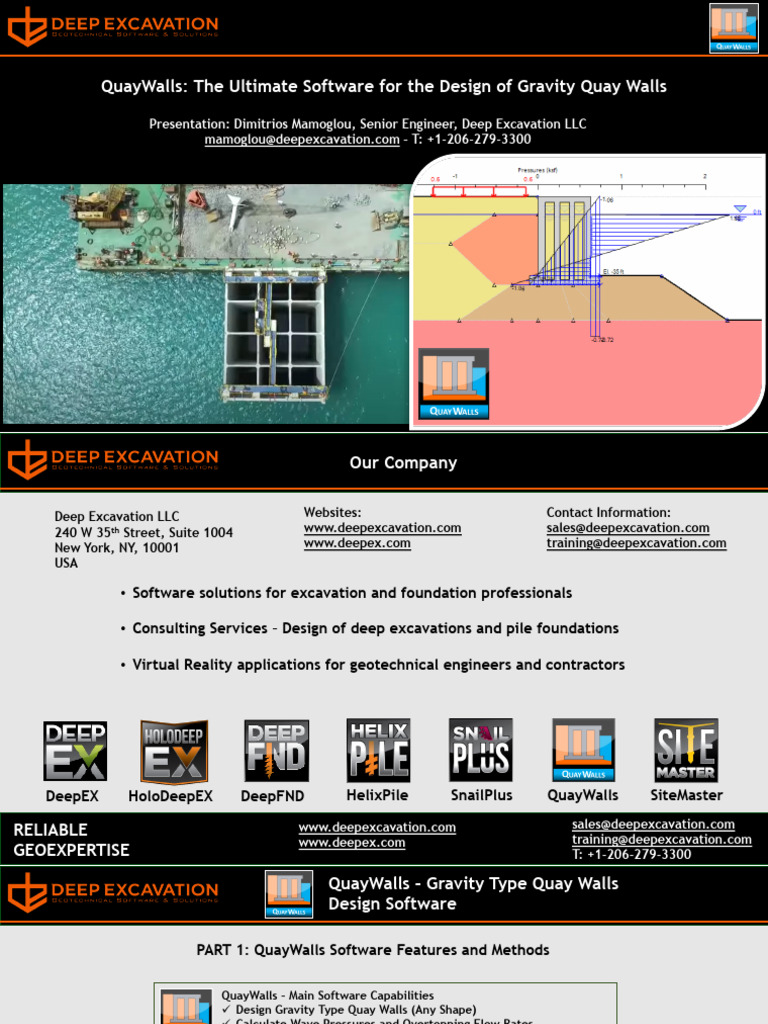 QuayWalls: Gravity Quay Wall Design Software | PDF | Finite Element ...