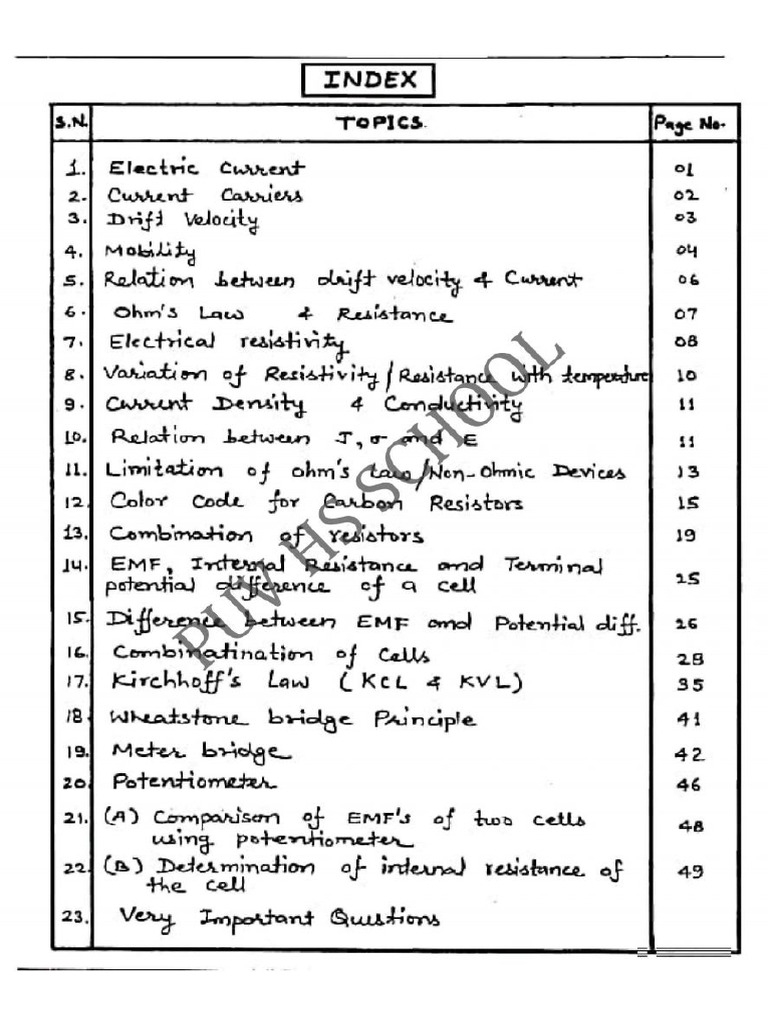 Current Electricity Notes PDF | PDF