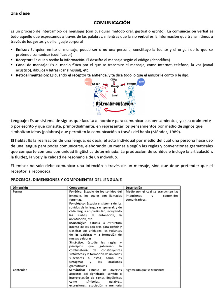 Resumen de Terapia de Lenguaje | PDF | Comunicación | Palabra