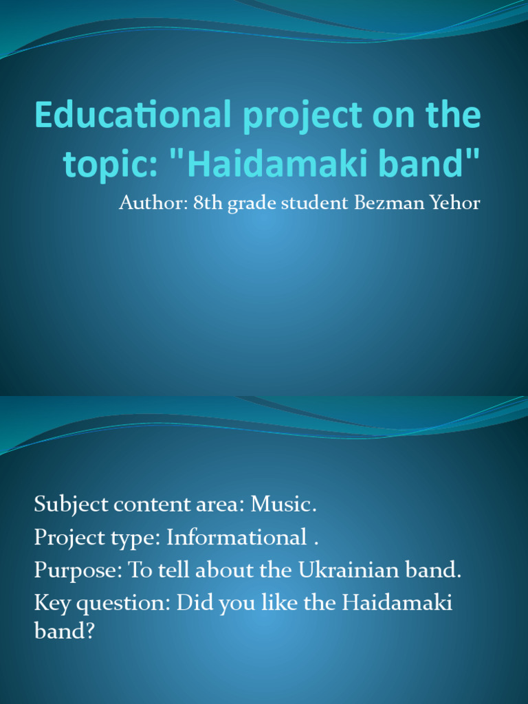 Educational Project On The Topic | PDF