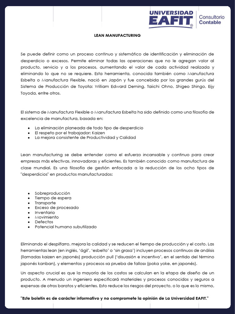 CT Lean Manufacturing | PDF | Lean Manufacturing | Producción y fabricación